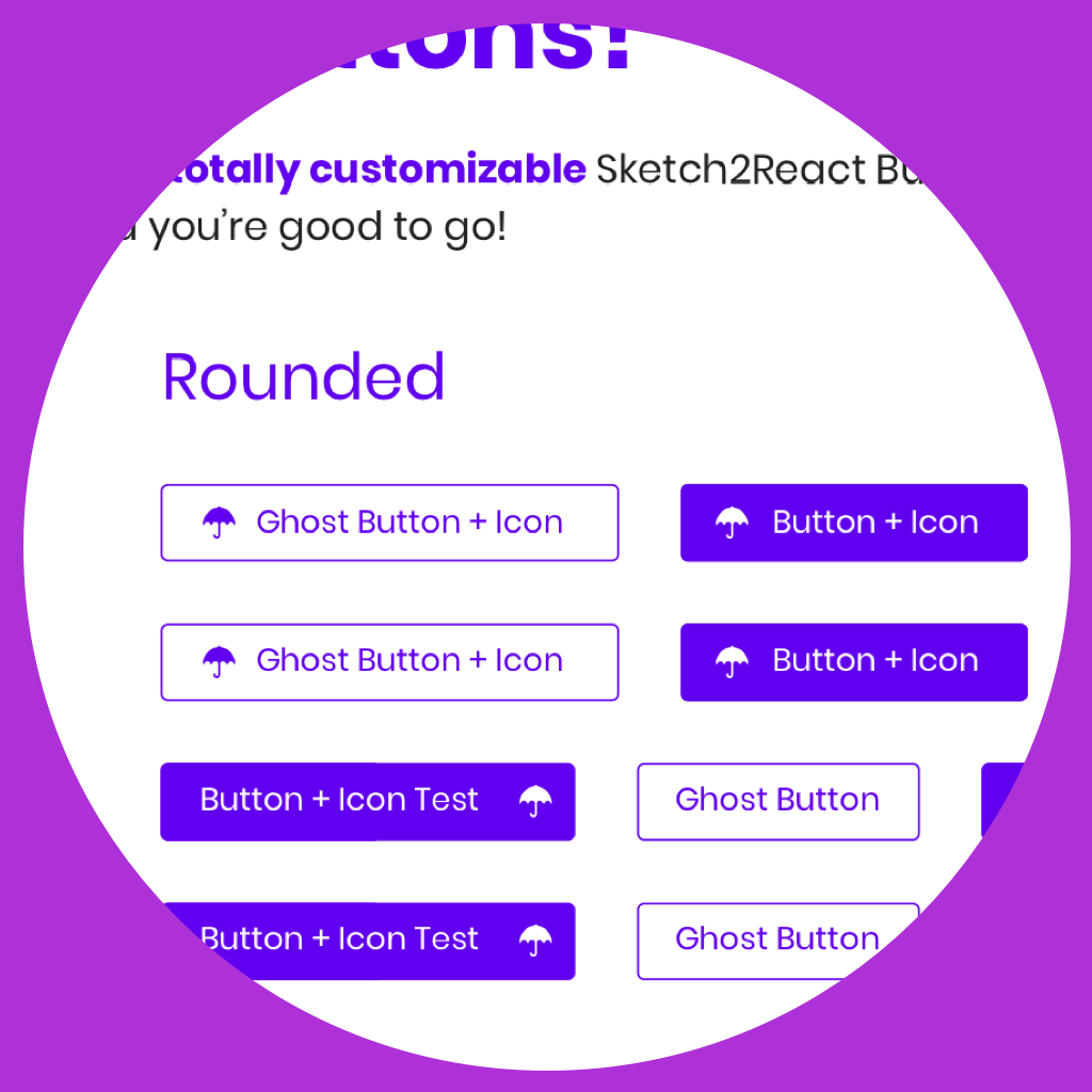 Buttons buttons Template | Sketch2React Marketplace